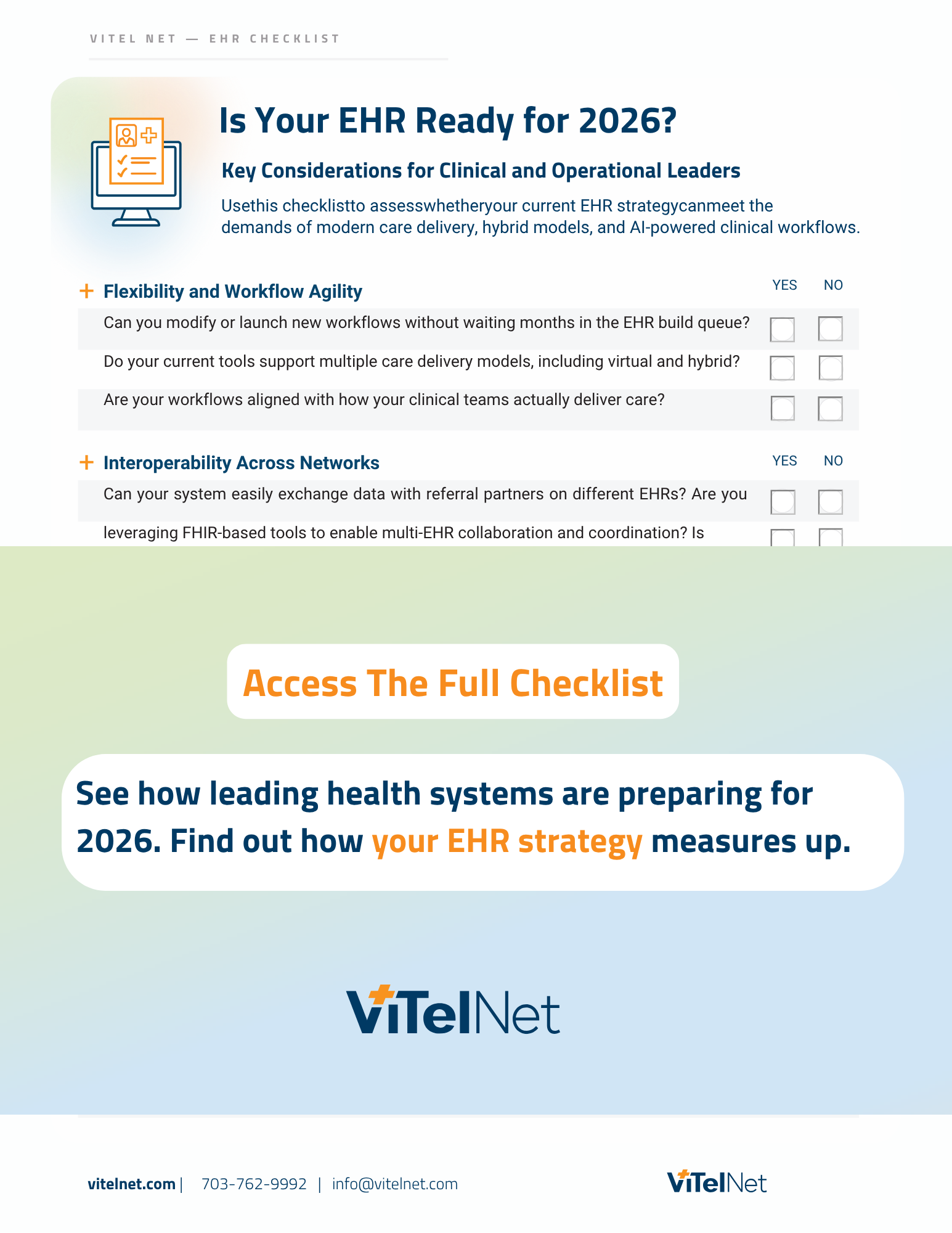 EHR Checklist – vitelnet